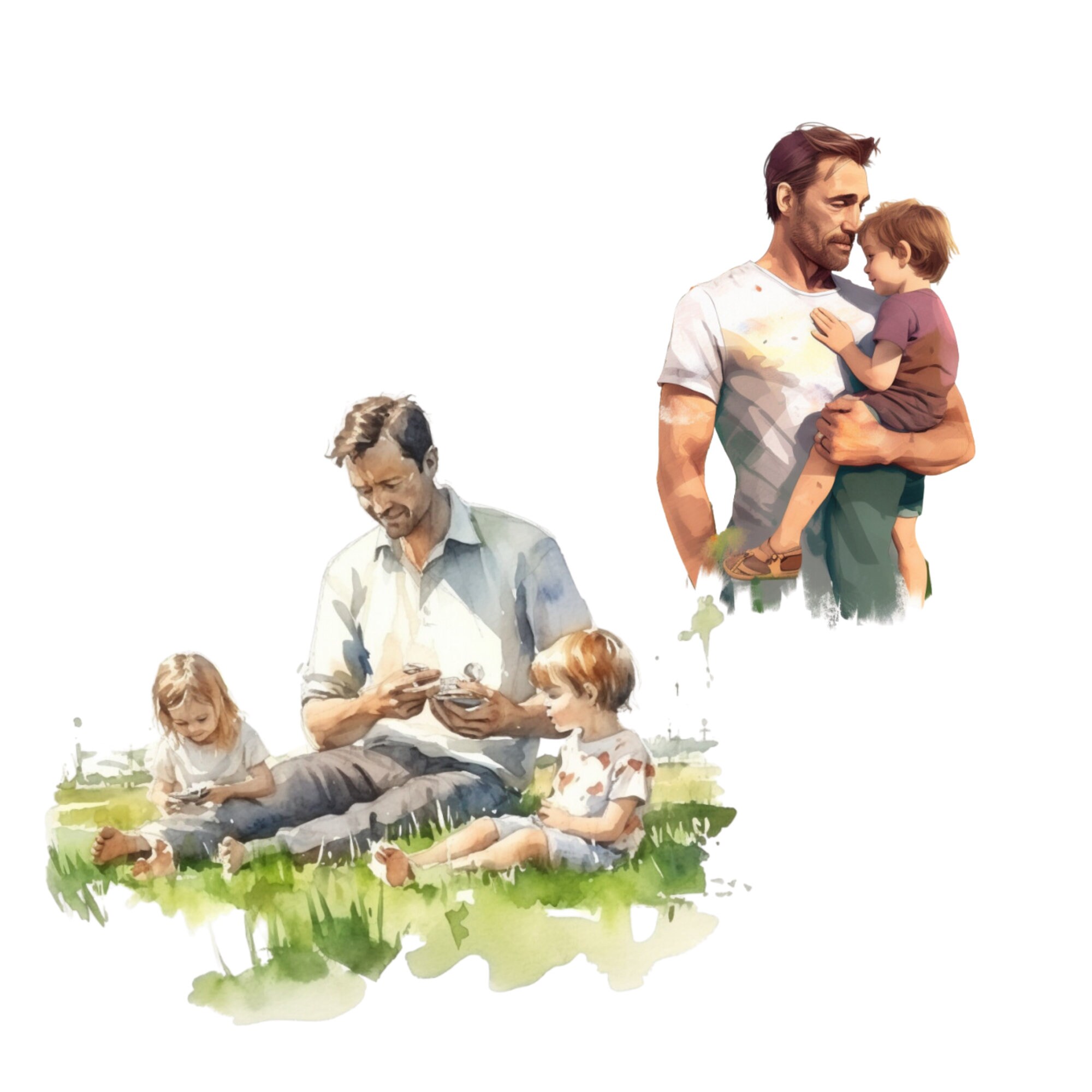Father's Day, Clipart, Watercolor - Etsy