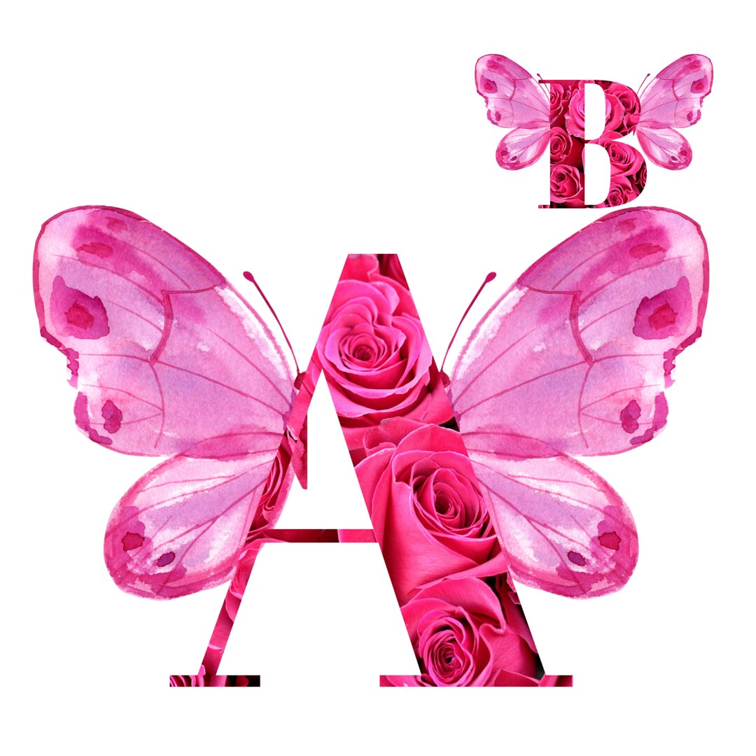 Butterfly Alphabet ,rose Floral Alphabet ,PNG - Etsy