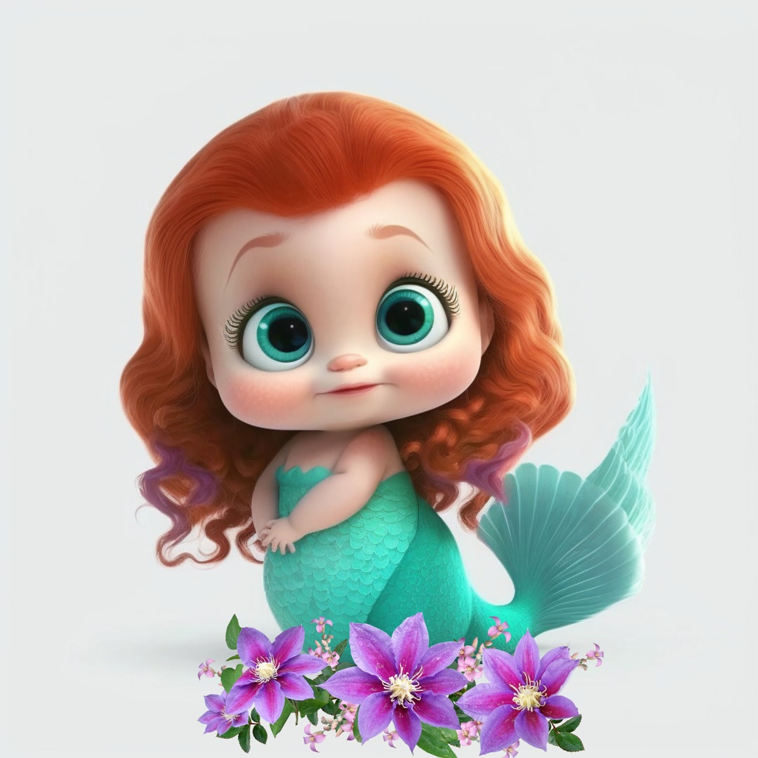 Cute Mermaid , Digital Wall Art, Wall Decor - Etsy