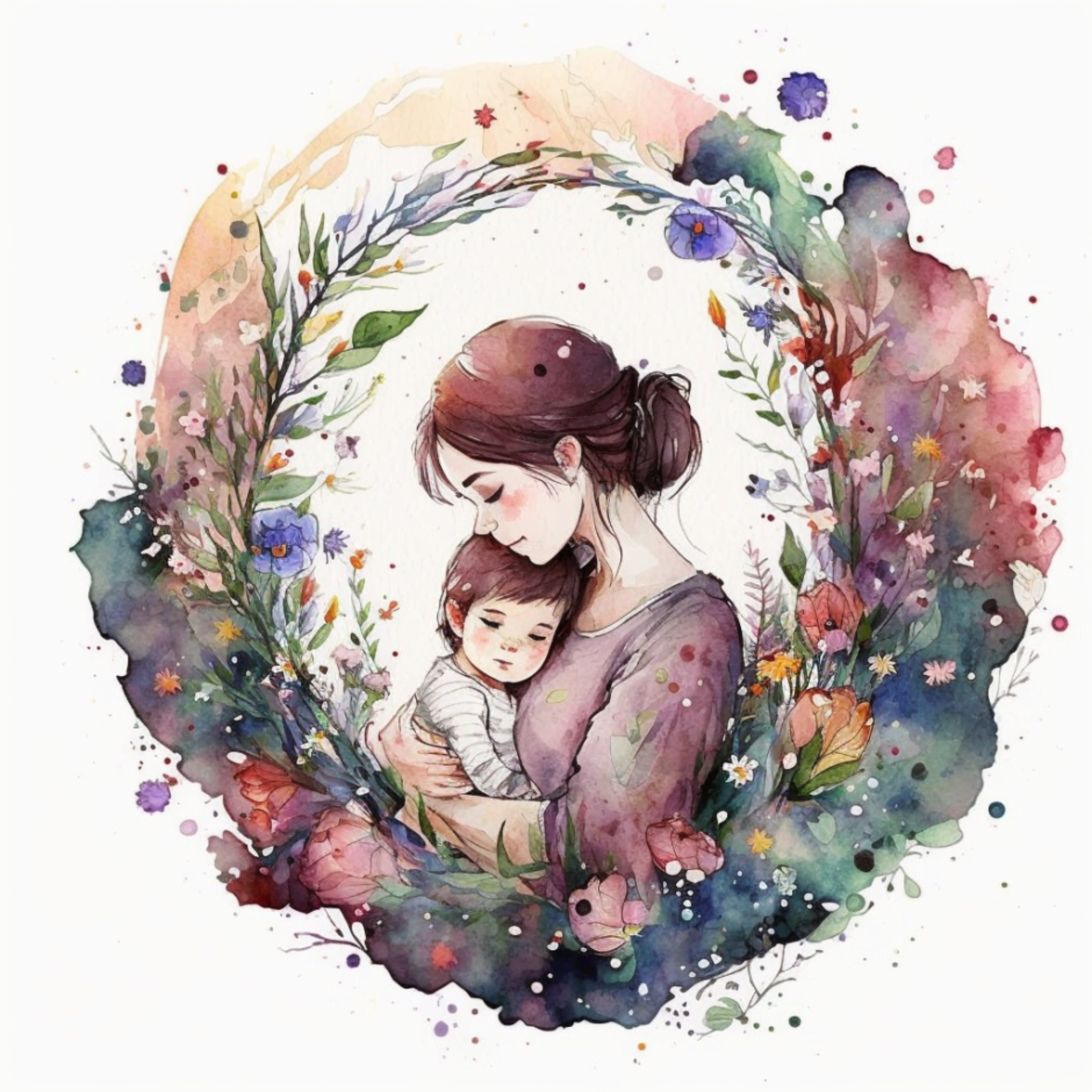 Clip Art, Mother's Day, Water Color Clip Art, Cute Baby, Instant ...