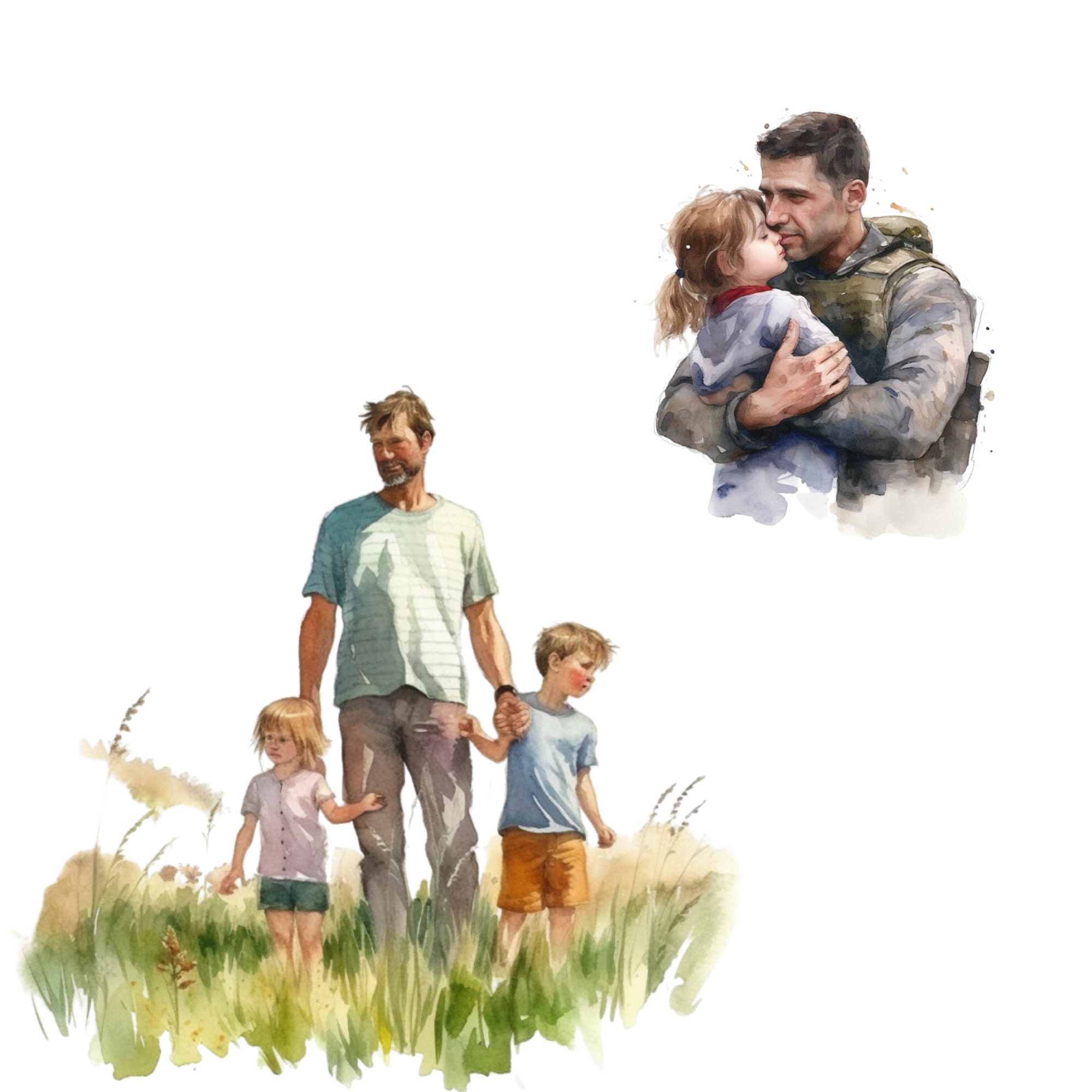 Father's Day, Clipart, Watercolor - Etsy