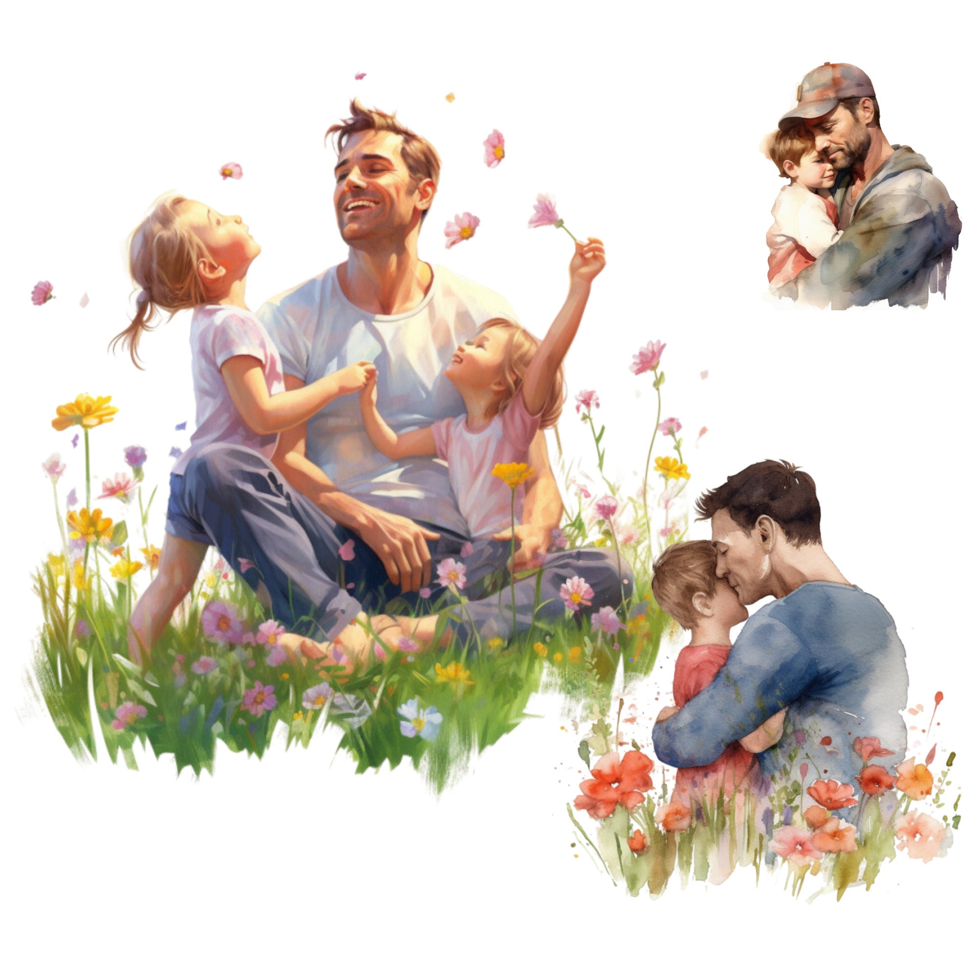 Father's Day, Clipart, Watercolor - Etsy