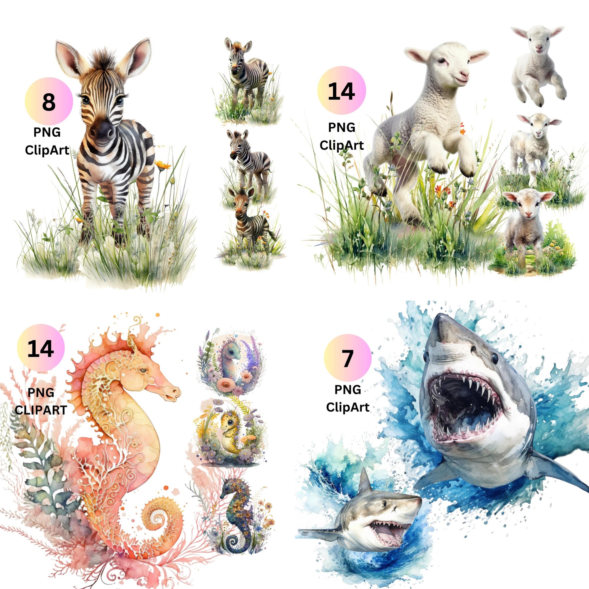 1 Bundle Clipart , Digital Paper, Animals, Princess, and More, Mega ...