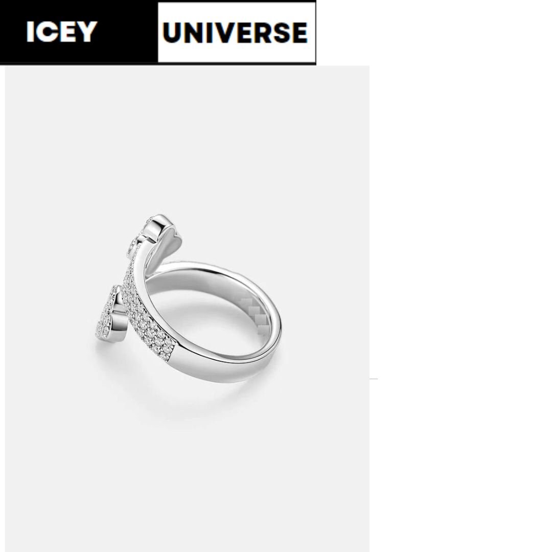 Moissanite Four Leaf Clover Ring Claw Scratch Iced Out Bust Down Ring ...