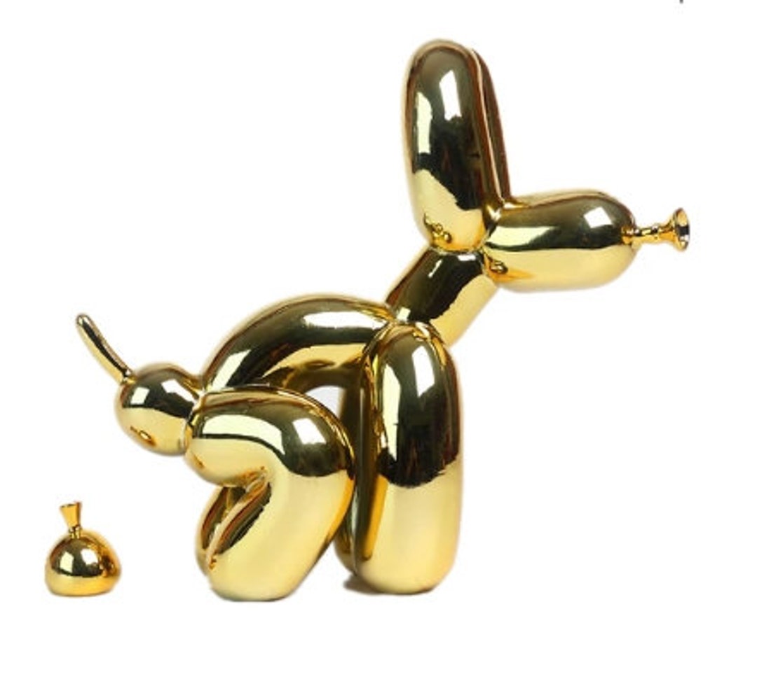 Handcrafted Electroplated Gold Pooping Balloon Dog Ornament - Etsy