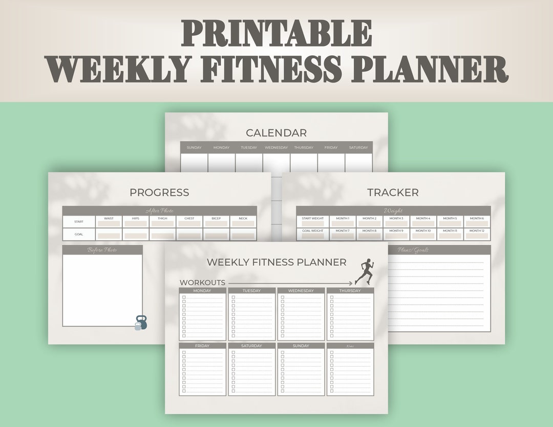 Weekly Fitness Planner Template - Etsy