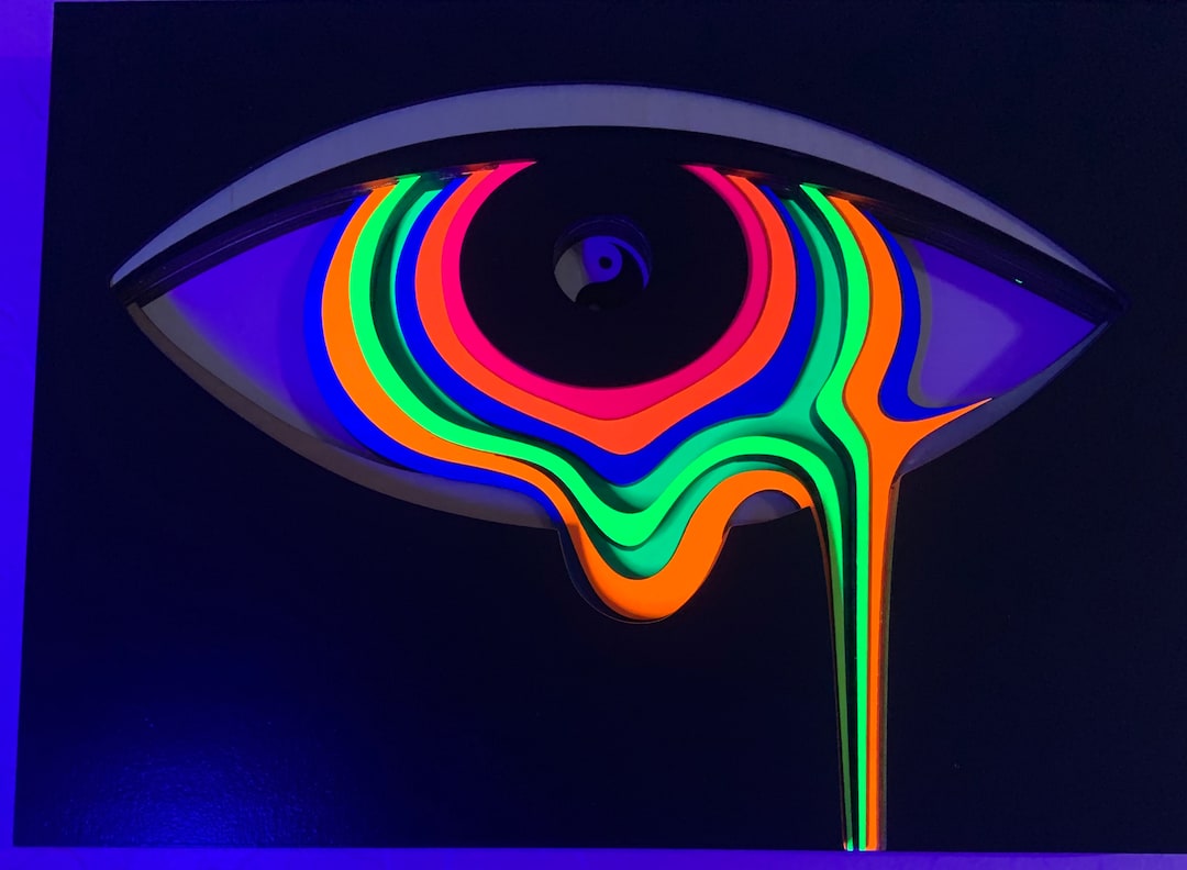 Drippy Eye Yin Yang UV Reactive Wall Art - Etsy