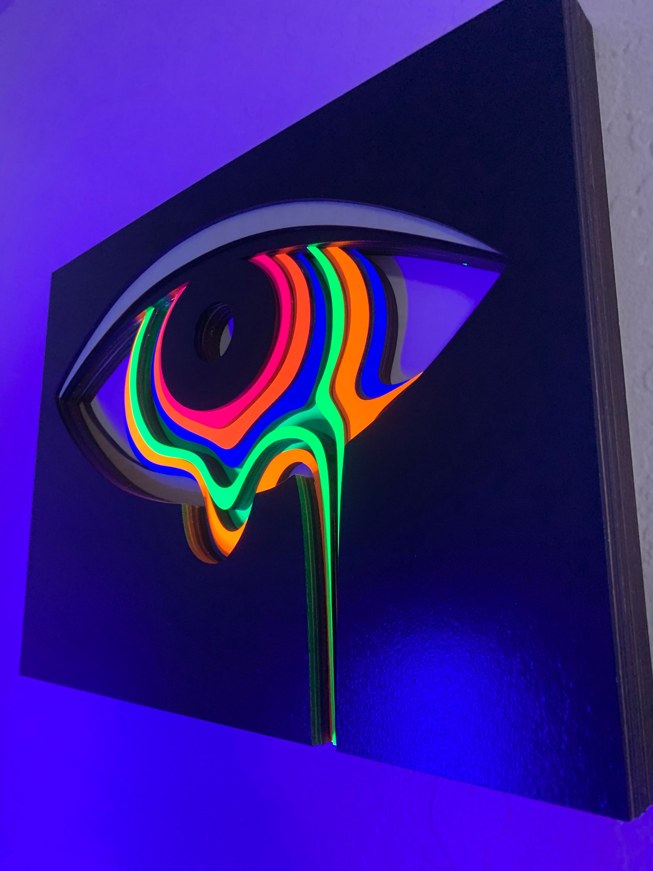 Drippy Eye Yin Yang UV Reactive Wall Art - Etsy