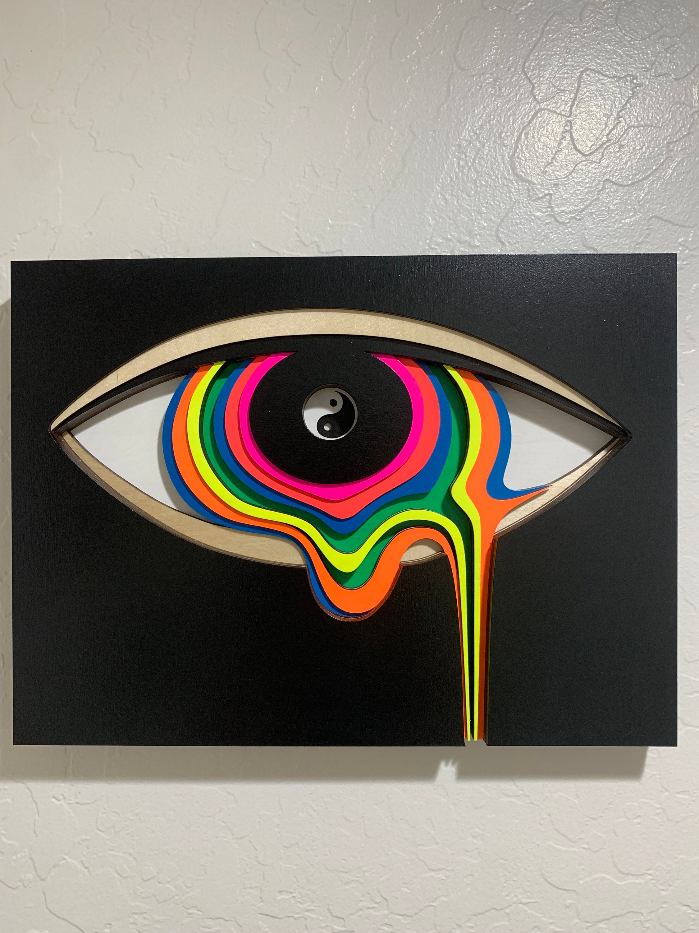 Drippy Eye Yin Yang UV Reactive Wall Art - Etsy