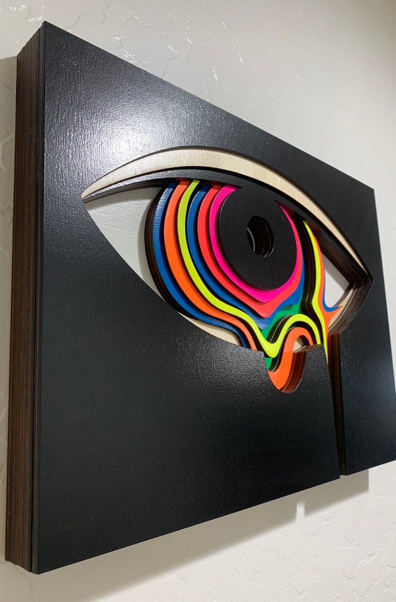 Drippy Eye Yin Yang UV Reactive Wall Art - Etsy