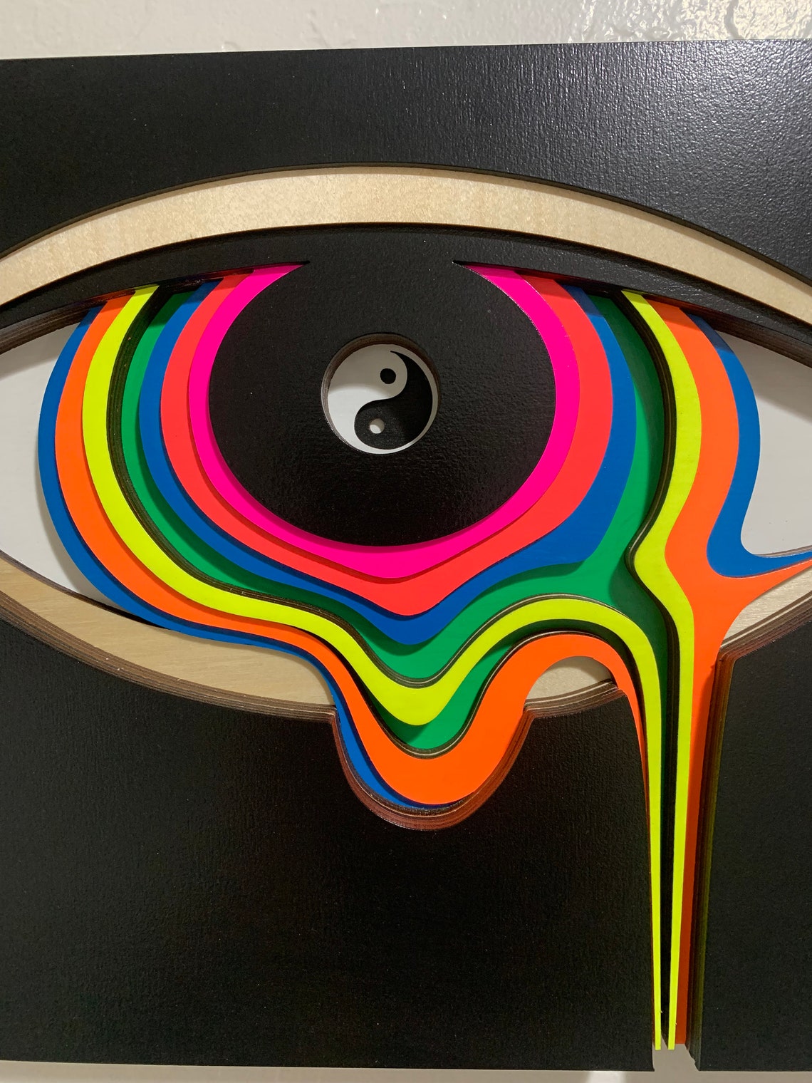 Drippy Eye Yin Yang UV Reactive Wall Art - Etsy
