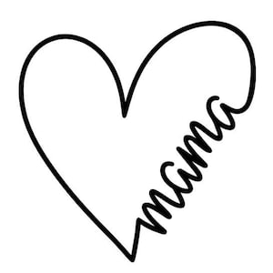 Mama Heart, Mama Heart Print Pattern Instant Download Svg,gift Idea ...