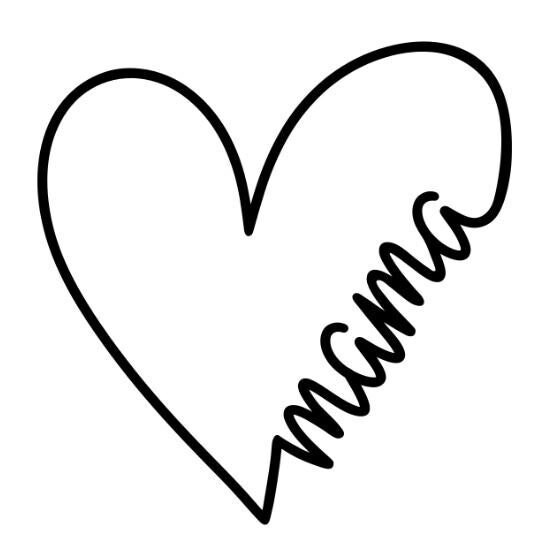 Mama Heart, Mama Heart Print Pattern Instant Download Svg,gift Idea ...