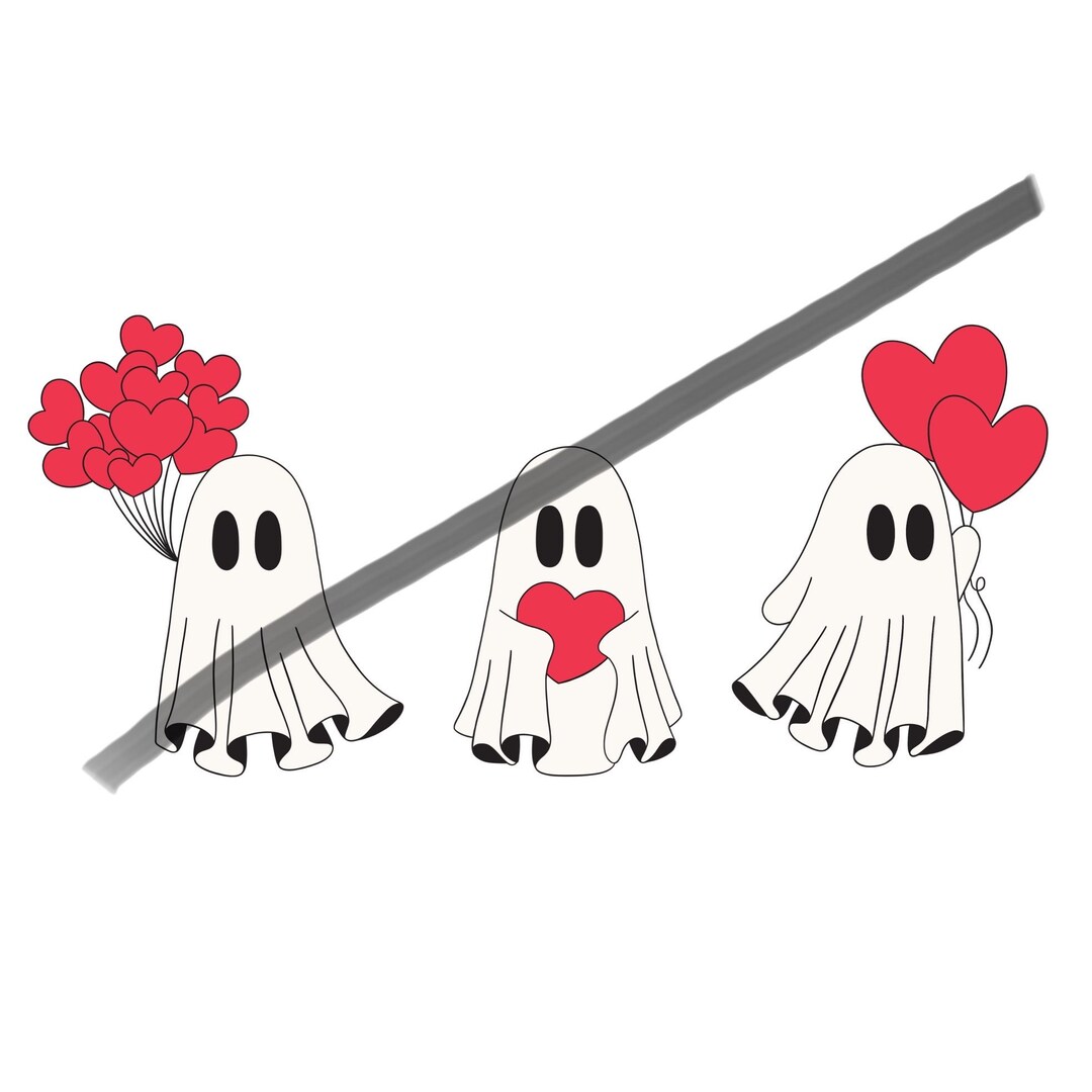 Ghost Hearts, Valentines Day Ghost Design, PNG for Sublimation - Etsy