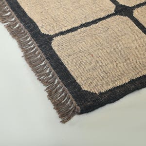 Big Checker Rug, Big Jute Rug, Big Checkered Jute Kilim Rug, Boho Decor ...