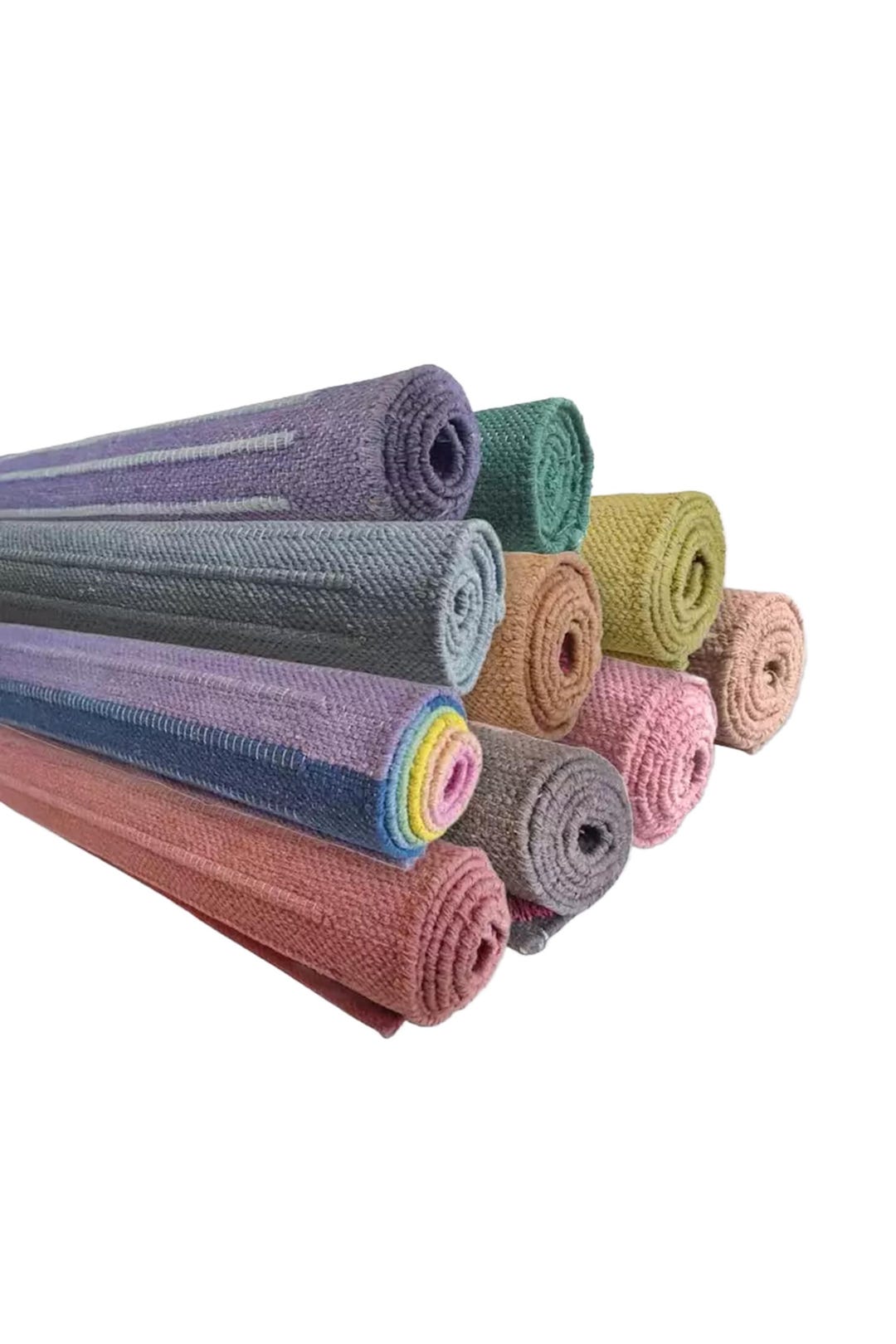 Eco-friendly Cotton Yoga Mat - Non-slip, Lightweight, Washable, 2x6 FT ...