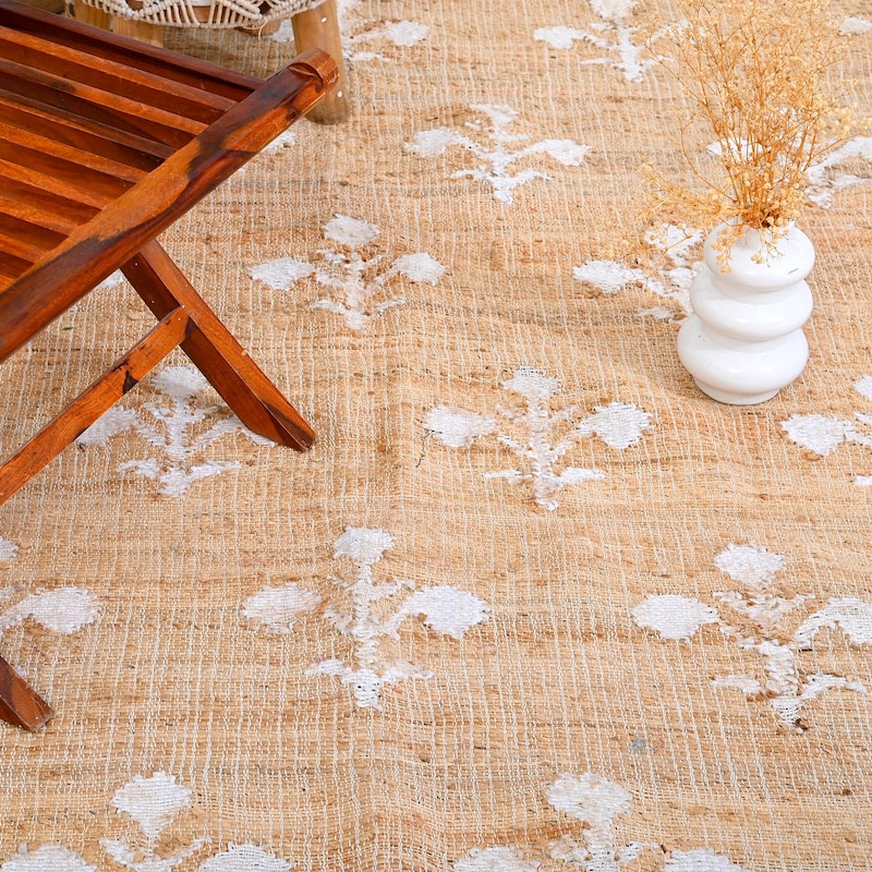 Jute Floral Rug - Etsy