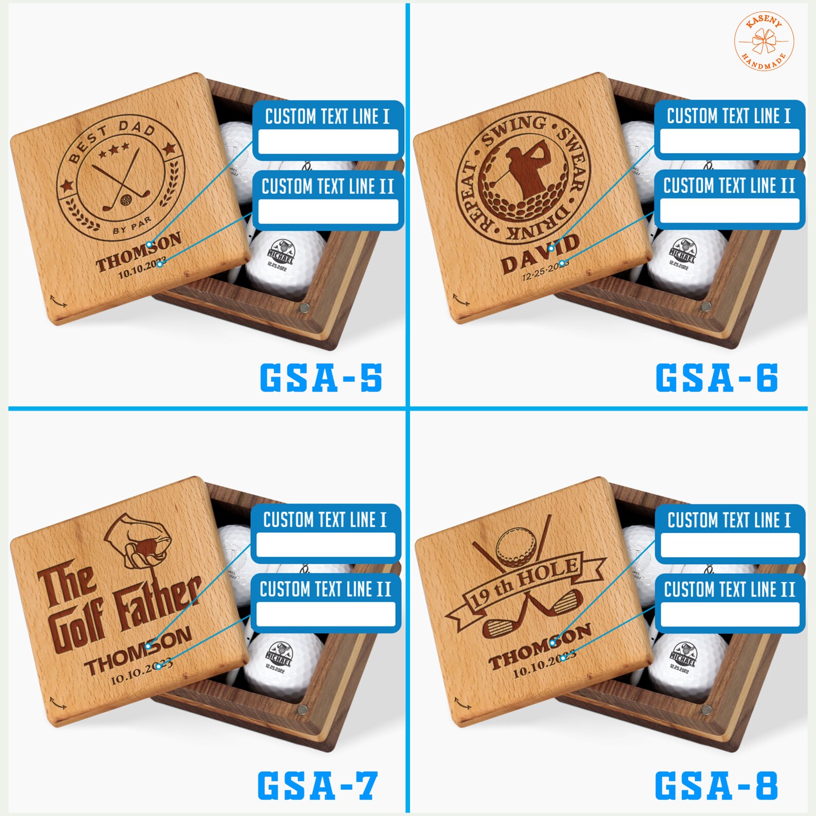 Personalized Golf Gift With Skull & Sticks Silhouette. Unique Golf Set ...