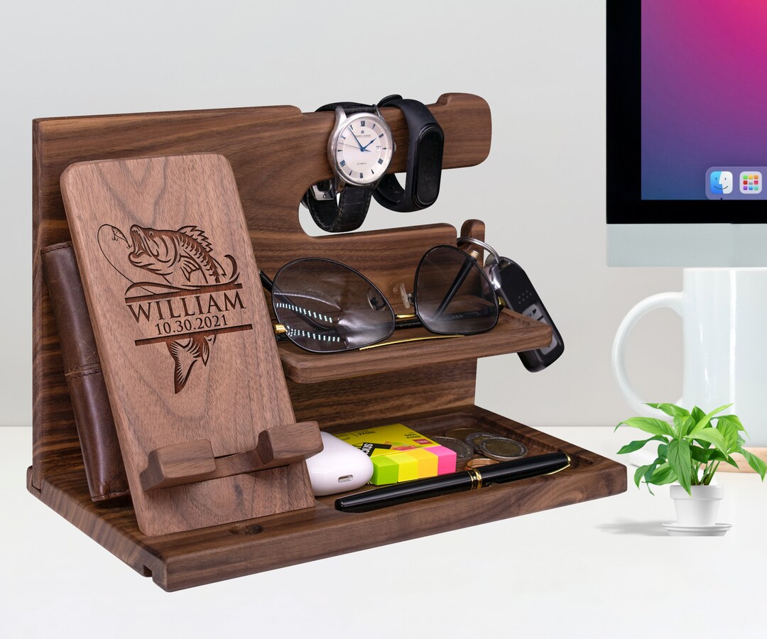 Gift for Fisherman Fishing - Unique Phone Stand, Wallet Stand, Watch ...