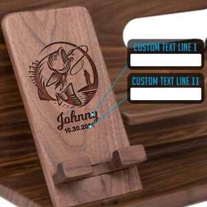 Gift for Fisherman Fishing - Unique Phone Stand, Wallet Stand, Watch ...