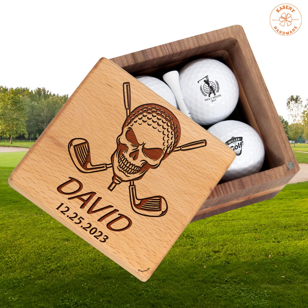 Personalized Golf Gift With Skull & Sticks Silhouette. Unique Golf Set ...