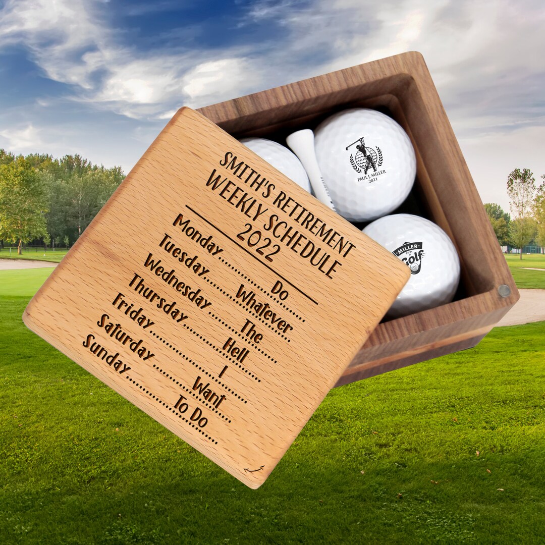 Custom Retired Golf Gift, Retirement Weekly Schedule 2023. Personalized ...