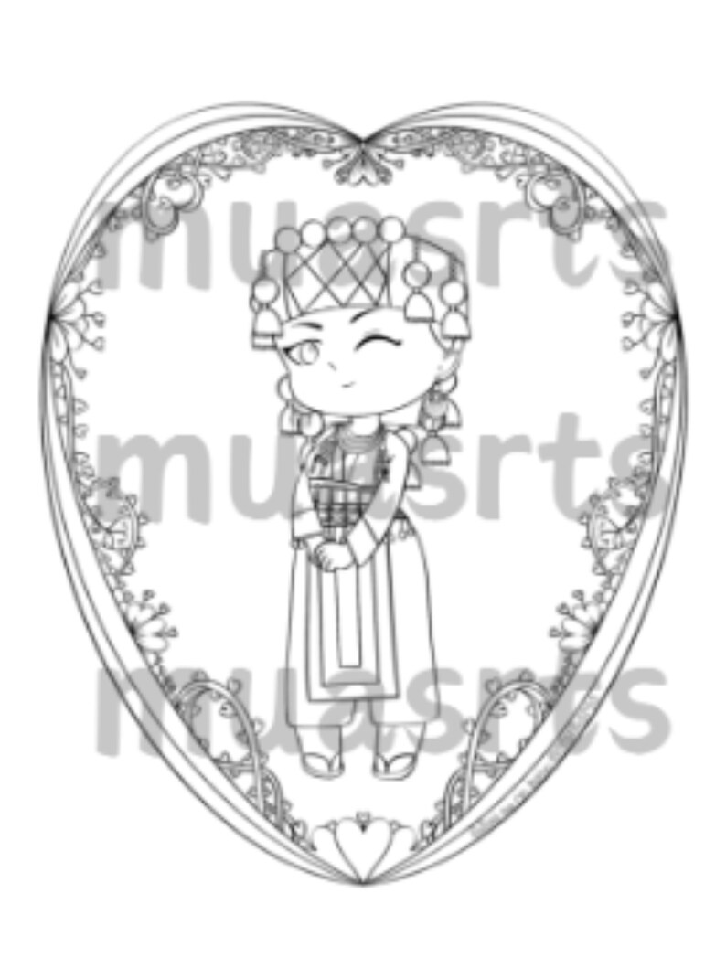 10 Hmong Chibis Printable Coloring Sheets (PDF) - Etsy