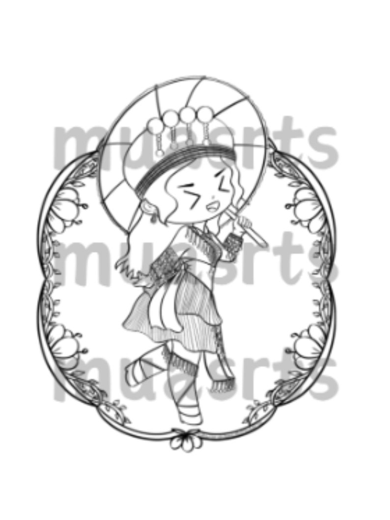 10 Hmong Chibis Printable Coloring Sheets (PDF) - Etsy