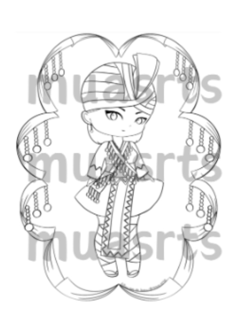 10 Hmong Chibis Printable Coloring Sheets (PDF) - Etsy Australia