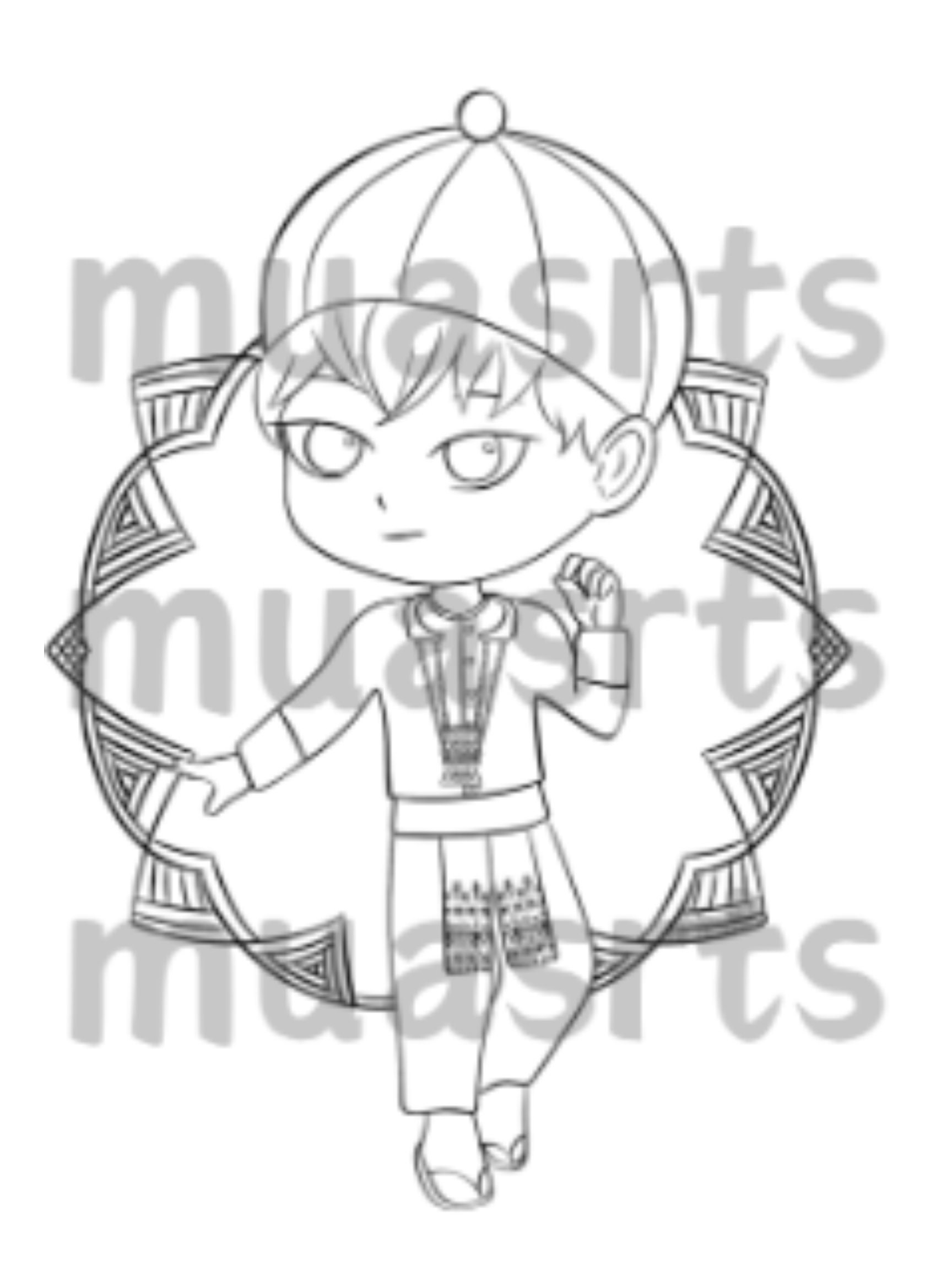 10 Hmong Chibis Printable Coloring Sheets (PDF) - Etsy