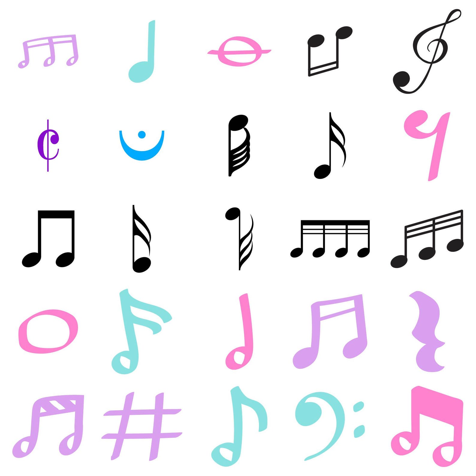 MUSIC NOTES Svg,musical Notes Svg,music Symbols Svg,guitar Note Svg ...