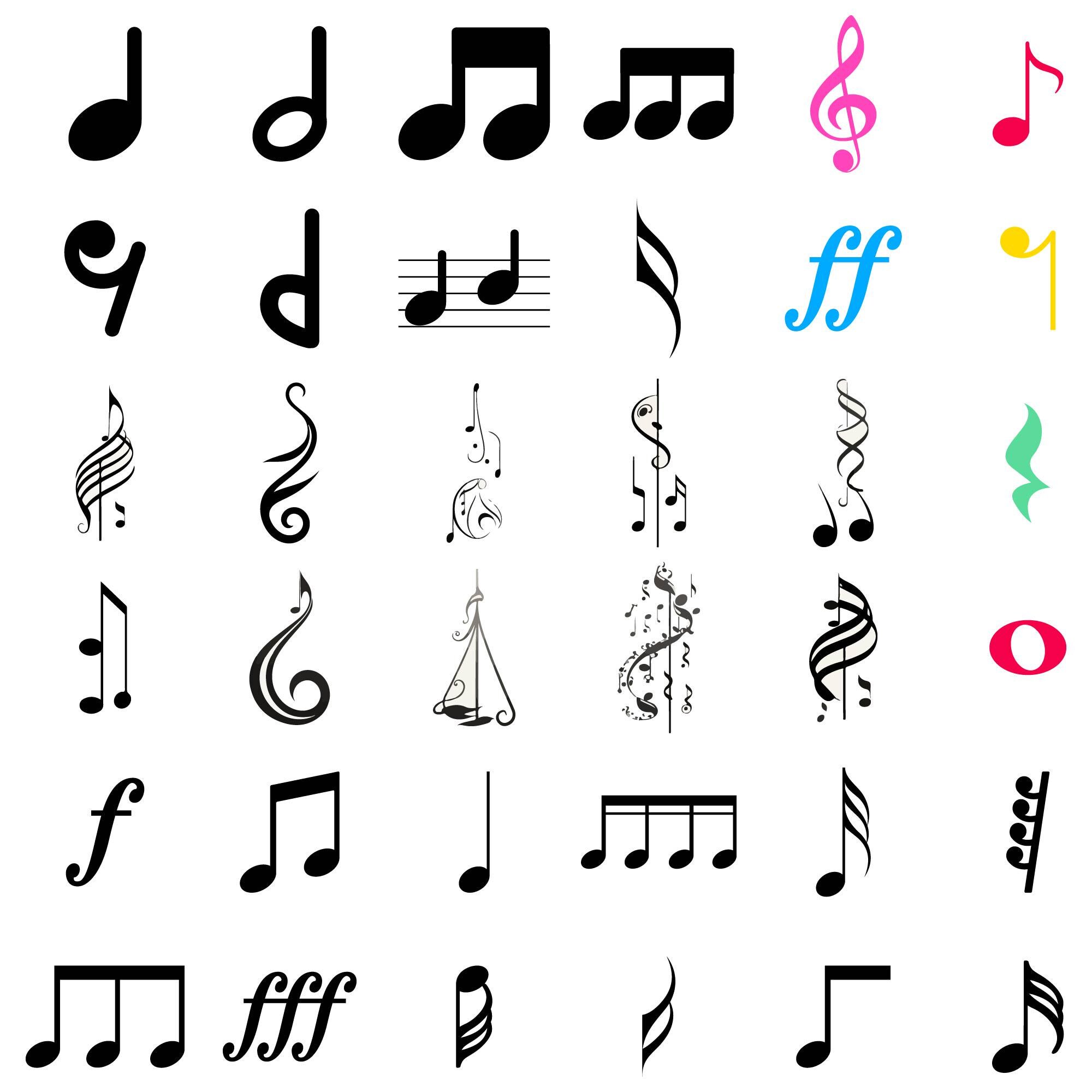 MUSIC NOTES Svg,musical Notes Svg,music Symbols Svg,guitar Note Svg ...