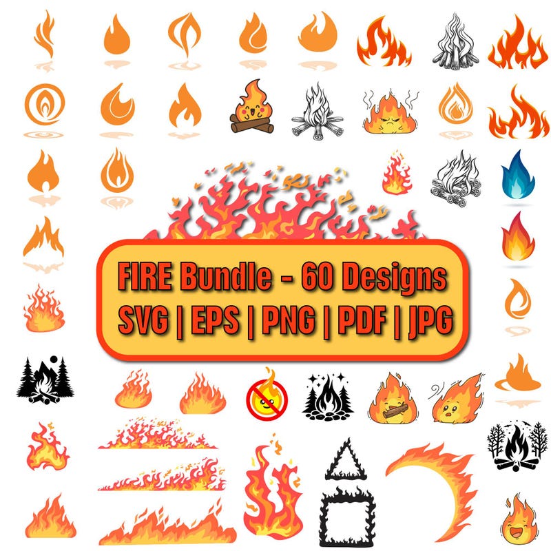 Flame Svg - Etsy
