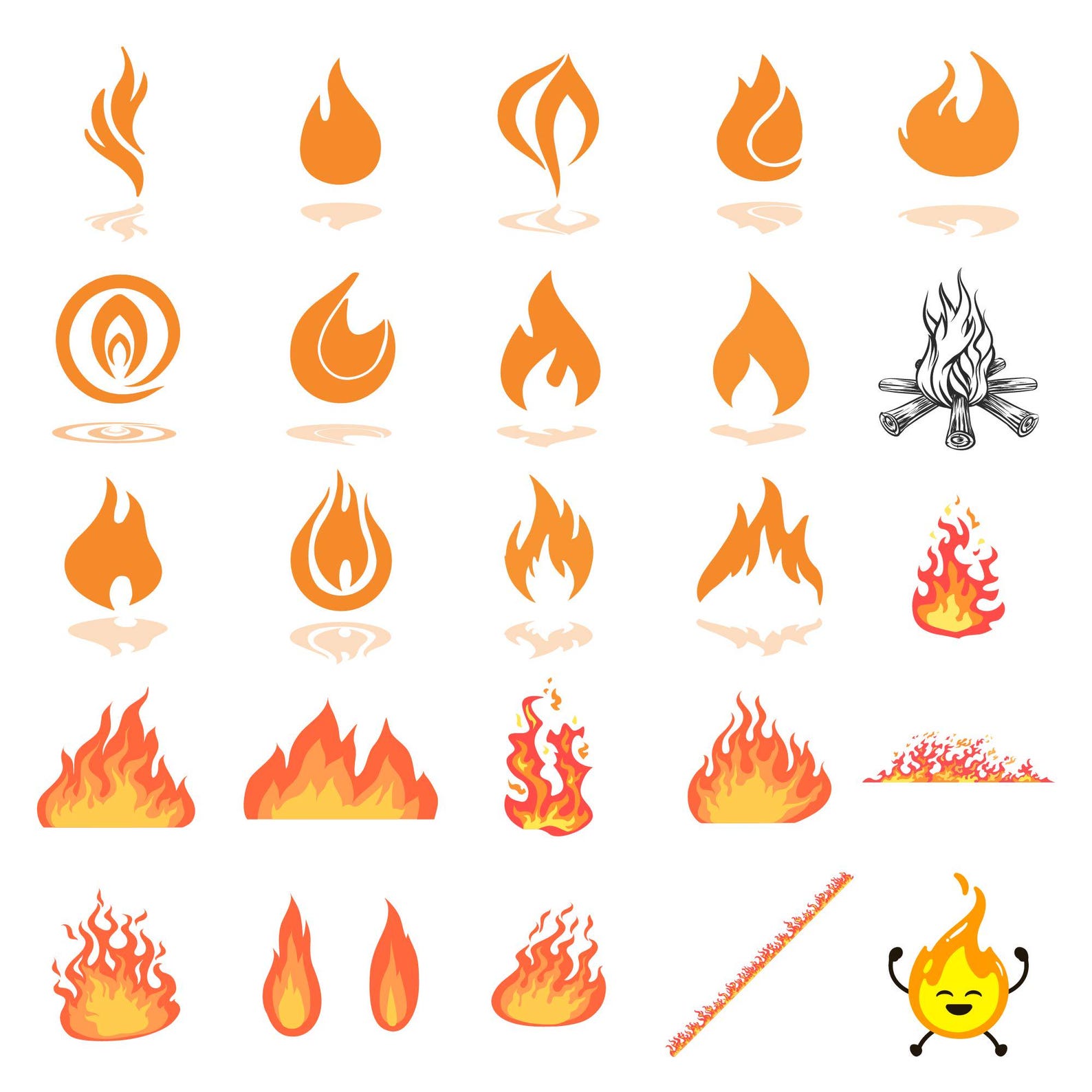 Fire SVG Bundle, Flame Svg, Fire Flames Svg, Fire Clipart, Fire Clipart ...