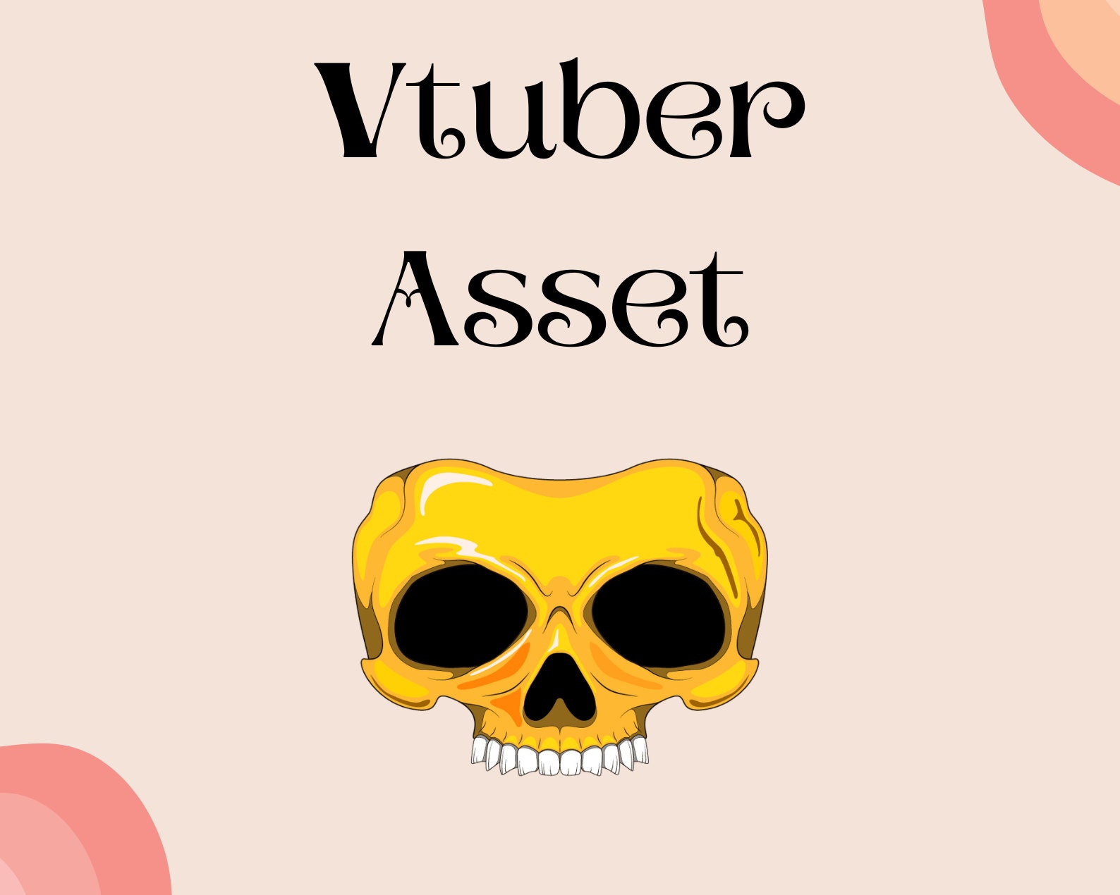 Vtuber Asset Gold Skull Mask PNG Download - Etsy