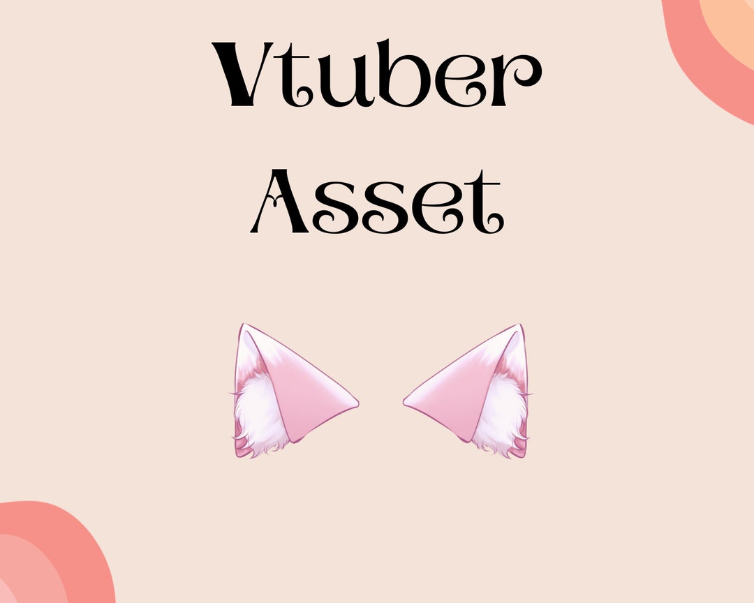Vtuber Asset Pink Cat Ears PNG Download - Etsy