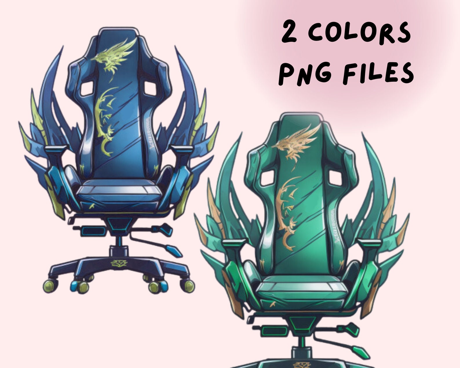 Vtuber Assets Gaming Chair / 2 Colors / Dragon Mystical Themed Gaming ...