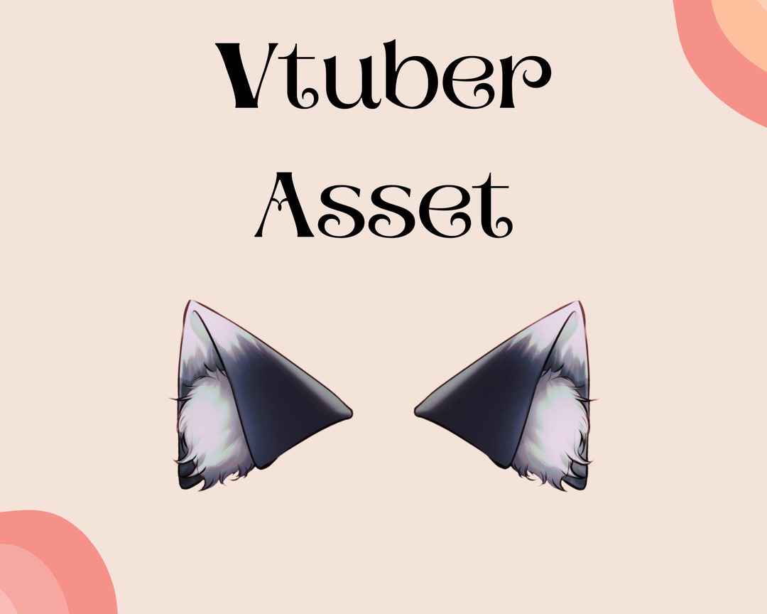 Vtuber Asset Black Cat Ears PNG Download - Etsy