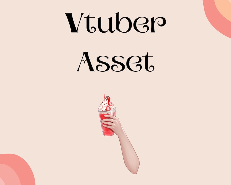 Vtuber Asset Holding Strawberry Drink PNG Download - Etsy