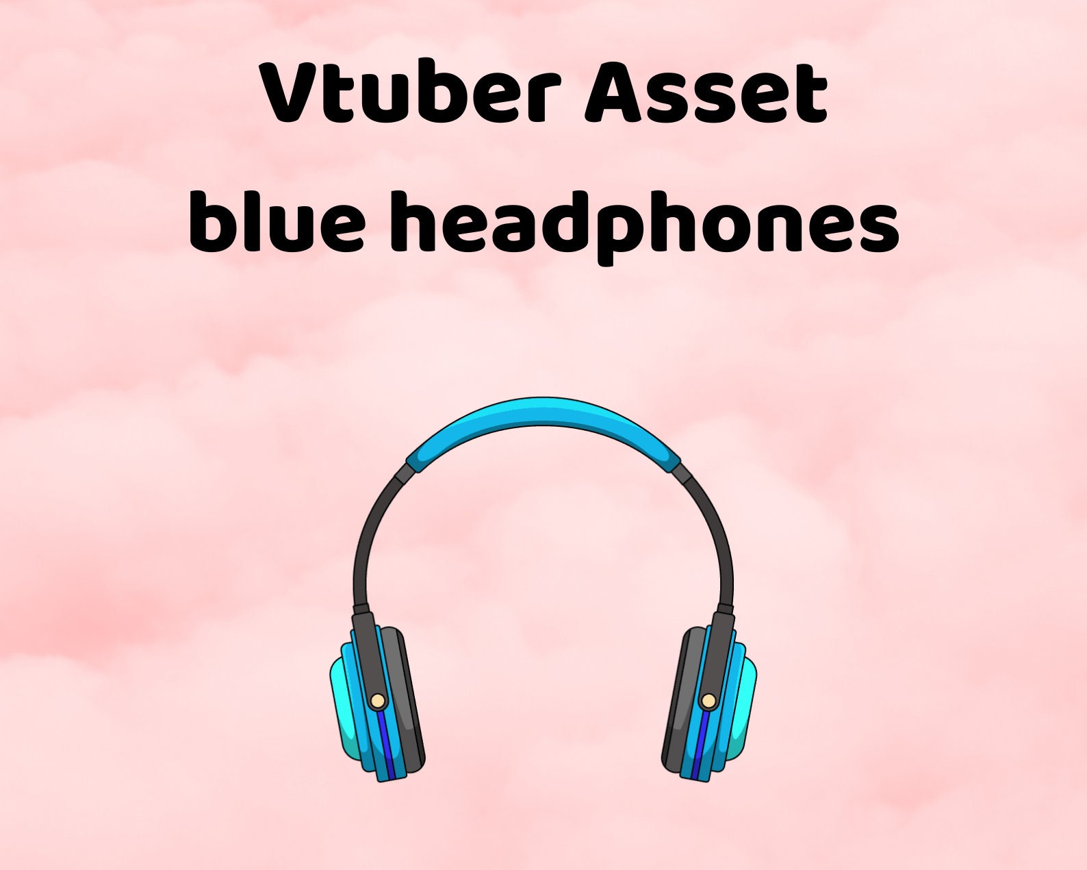 Vtuber Asset Blue Headphones PNG Download - Etsy
