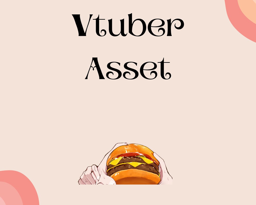 Vtuber Asset Holding Burger PNG Download - Etsy