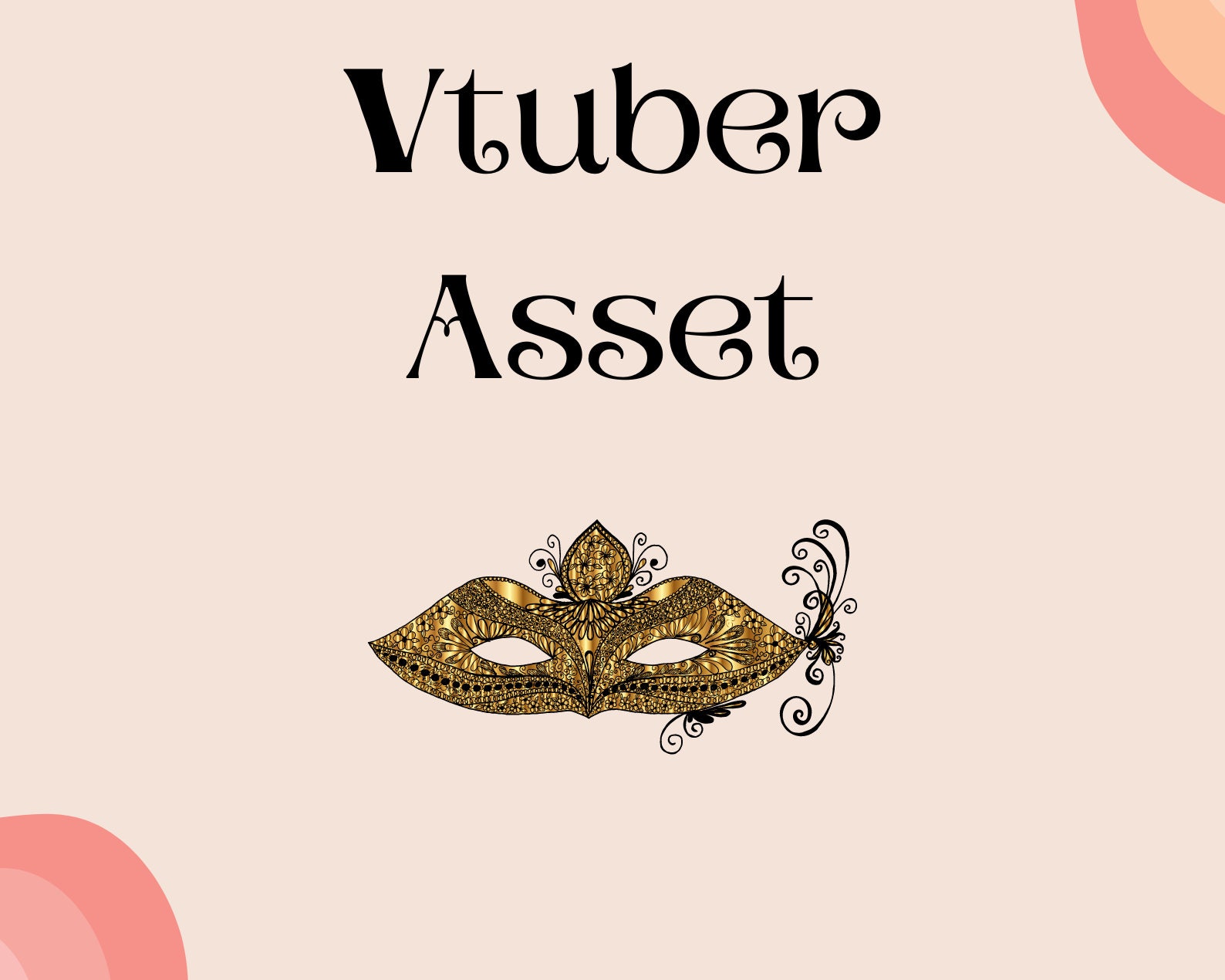 Vtuber Asset Gold Eye Mask PNG Download - Etsy