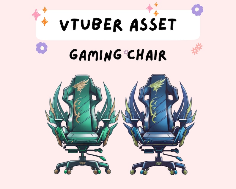 Vtuber Assets Gaming Chair / 2 Colors / Dragon Mystical Themed Gaming ...