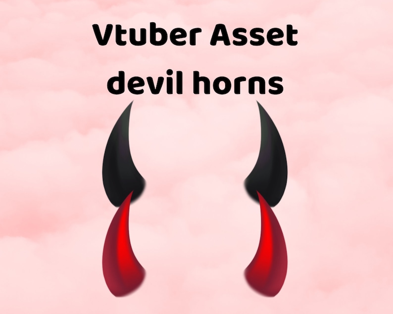 Vtuber Asset Devil Horns PNG (2 Colors Included) - Etsy