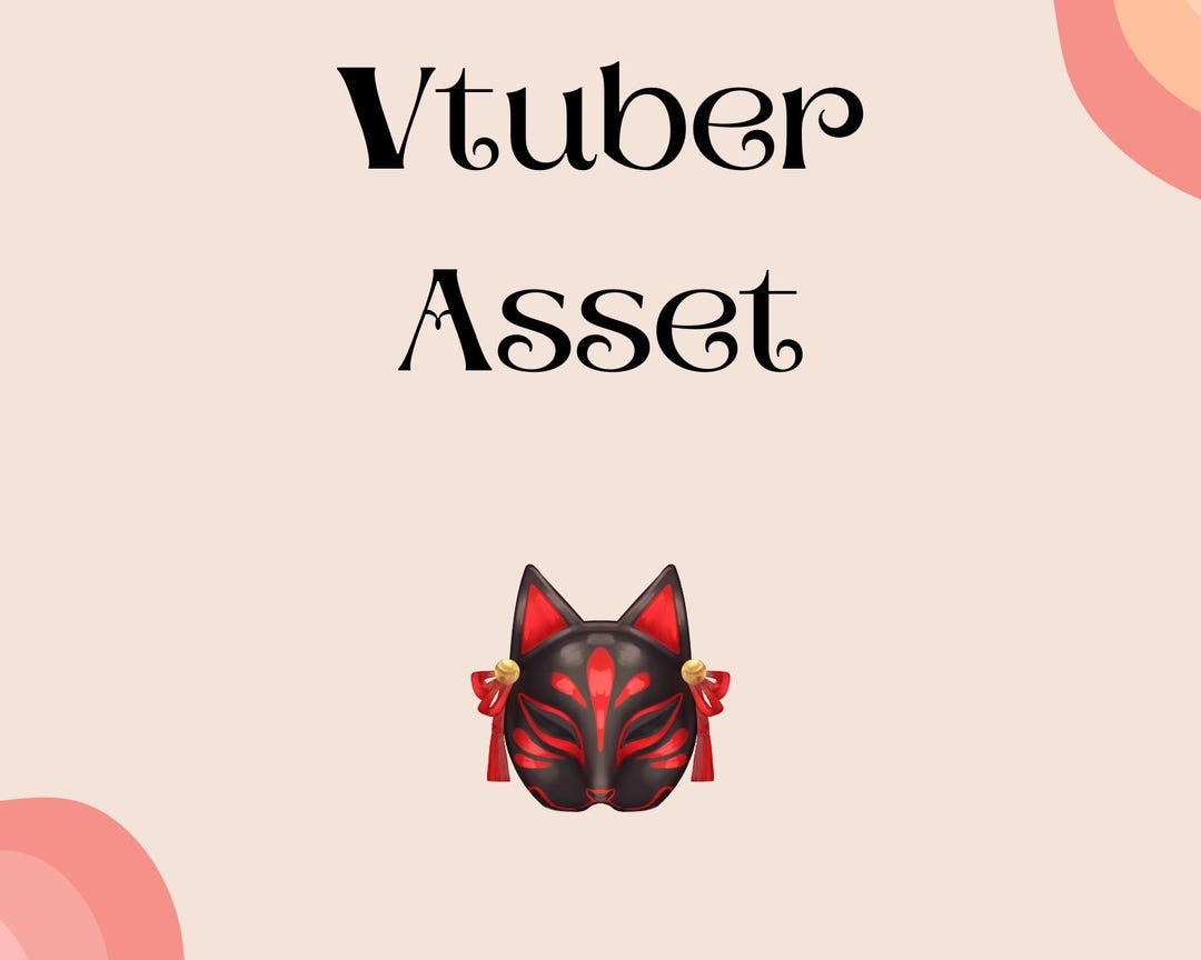 Vtuber Asset Kitsune Mask PNG Download - Etsy