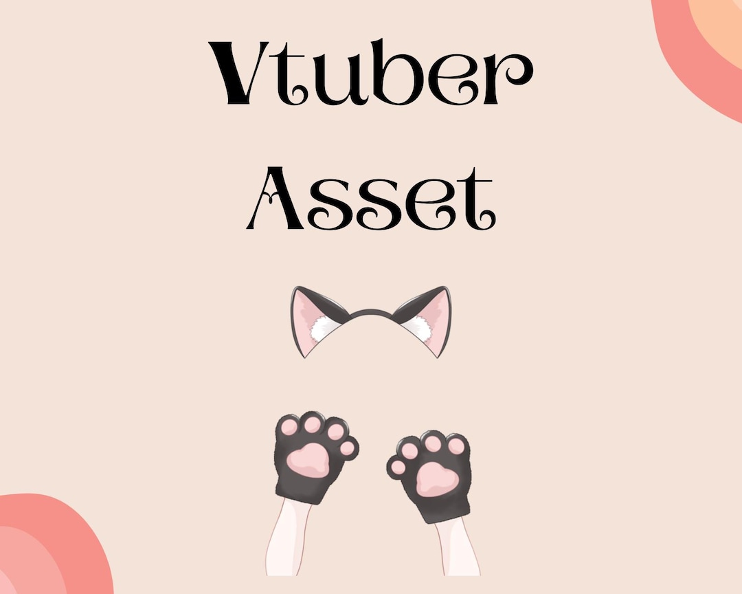 Vtuber Asset Black Cat Ears Paw Costume PNG Download - Etsy