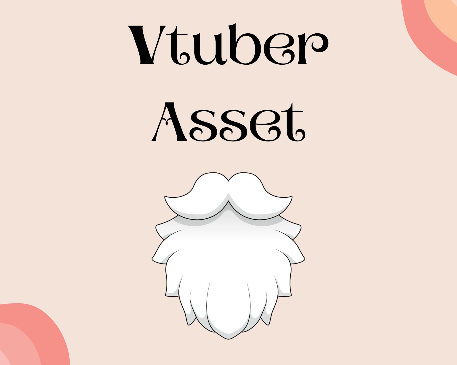 Vtuber Asset White Mustache PNG Download - Etsy
