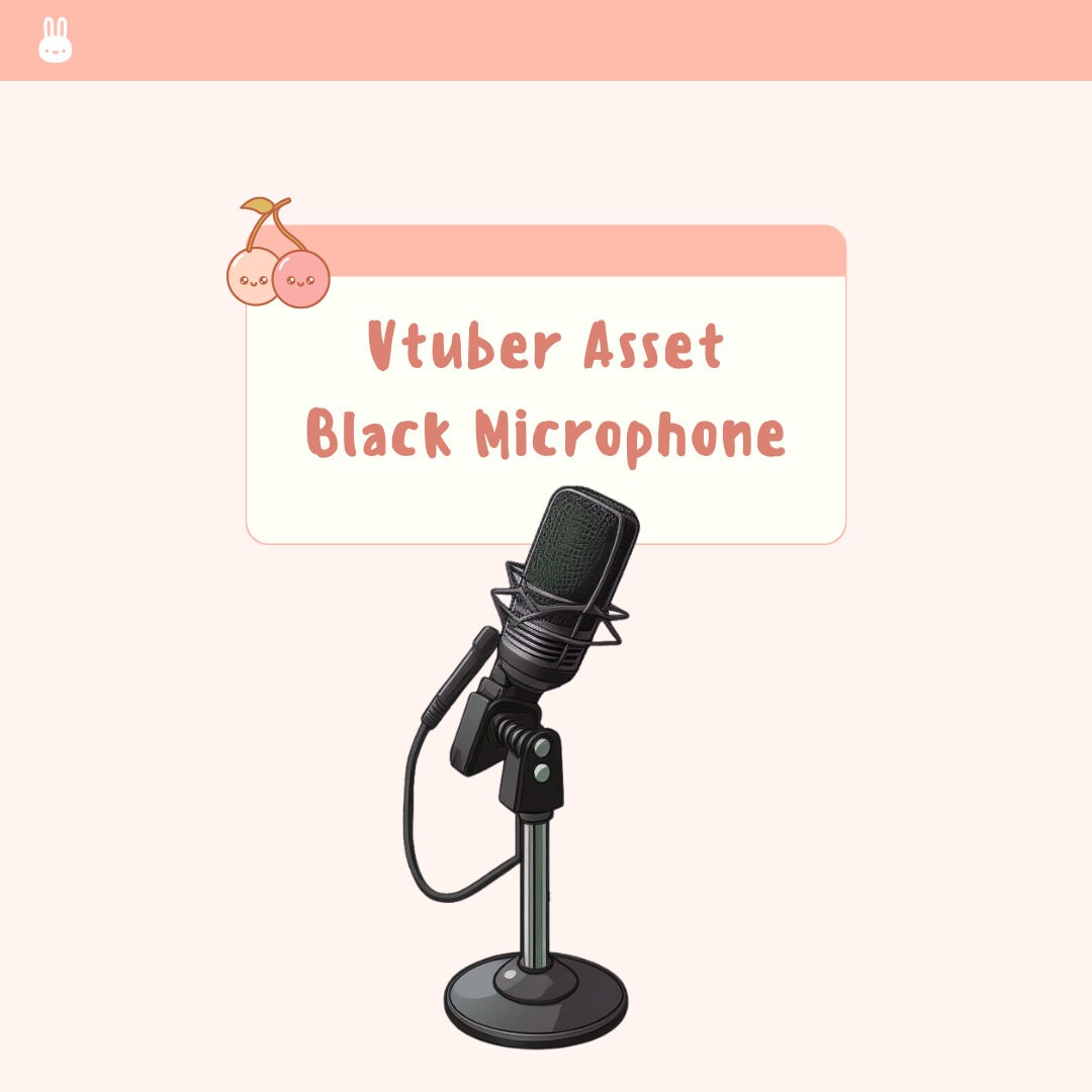 Vtuber Asset Black Microphone Stand Instant Download - Etsy