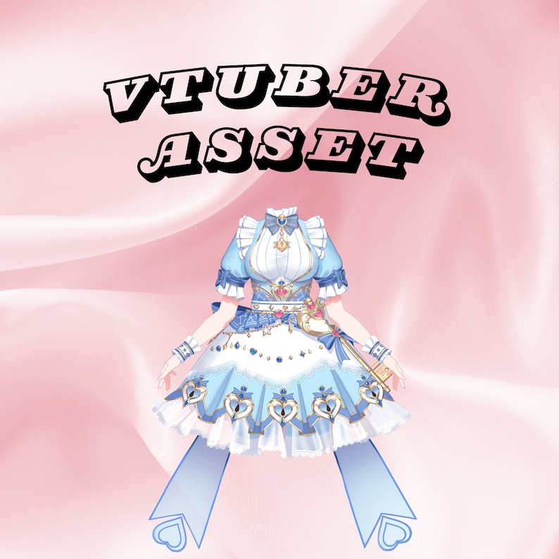 Vtuber Asset Blue Dress With Arms PNG Download - Etsy