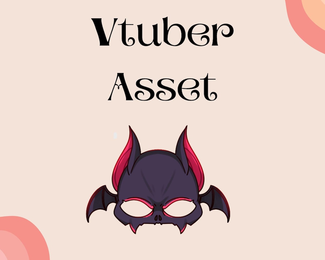 Vtuber Asset Bat Mask PNG Download - Etsy